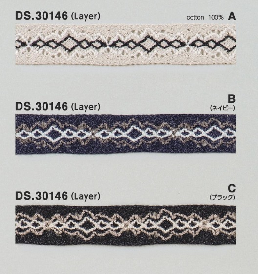 チロルレース レーステープテープ 1m単位 DS.30146 17mm幅 3色展開 大定 日本製